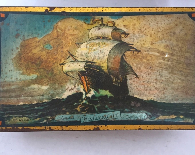 Vintage Westward Ho! Lovell and Covel Masterpieces Tin Box | Sailing ...
