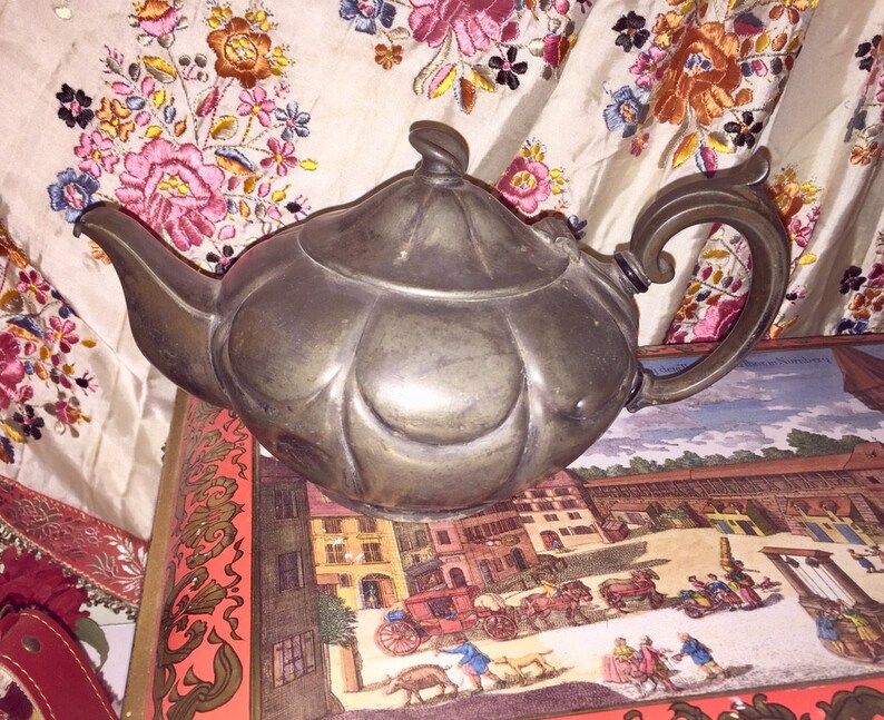 Antique Metal Genie Teapot EPBM Made in England Great for - Etsy