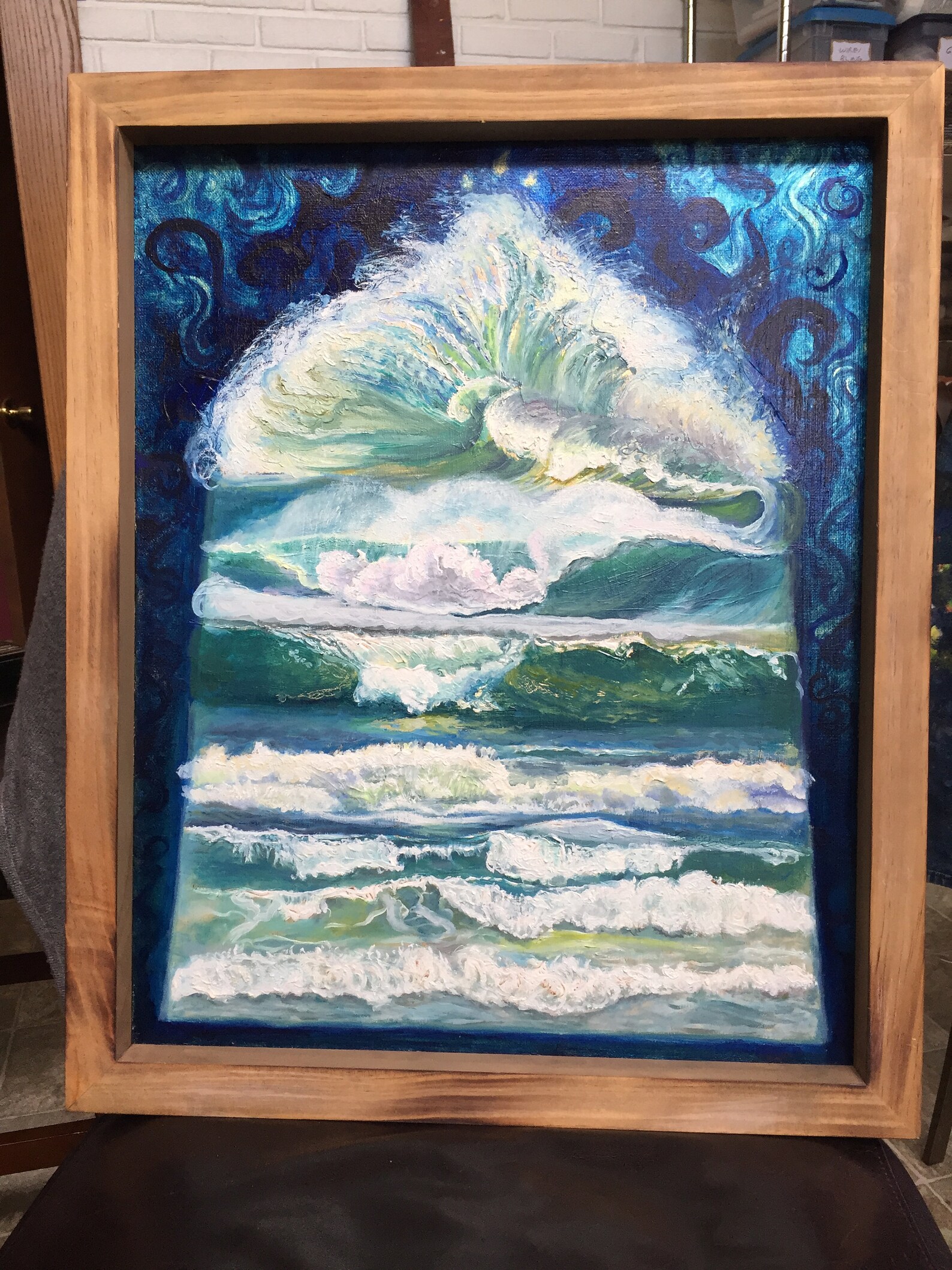 Transformed by God-waves of Glory | Ocean Waves | Oil, Acrylic, Gold ...