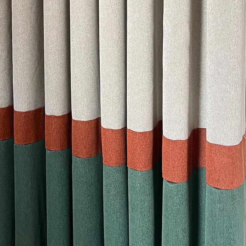Color Block Curtains - Etsy