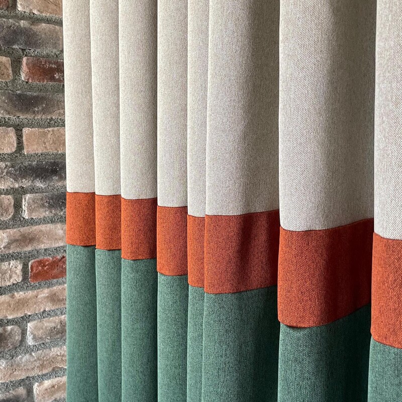 Colorblock Curtains - Etsy