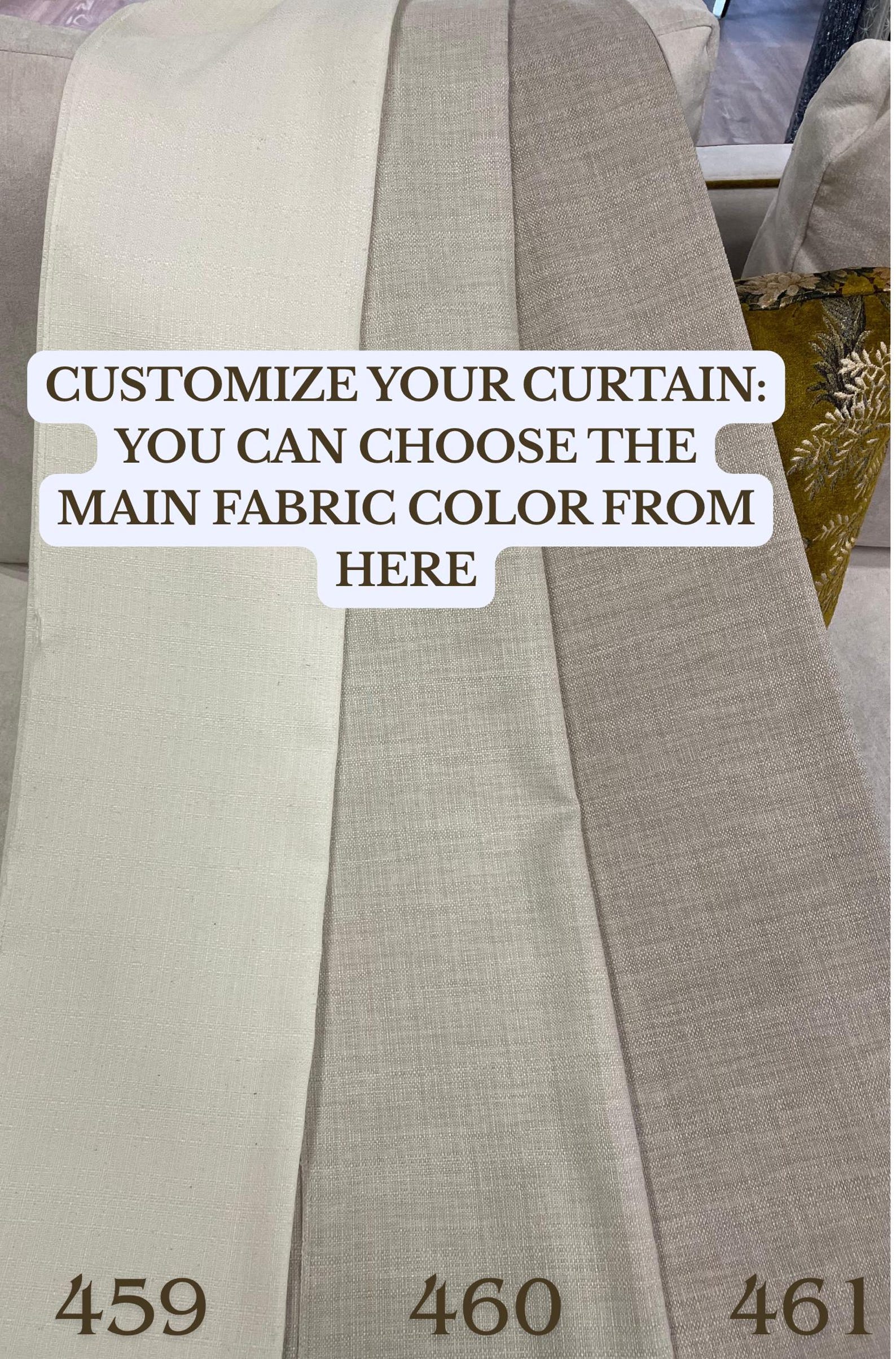 Color Block Terracotta off White Embroidered Curtains, Luxury Tasseled ...