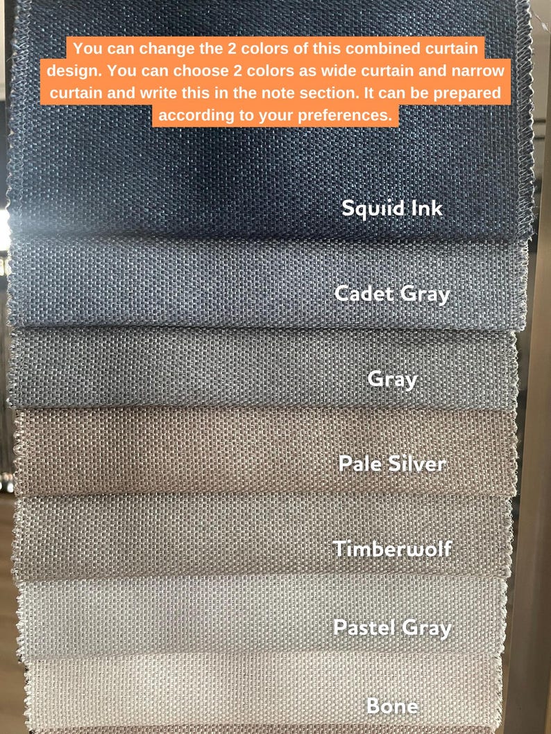 Green Customize Color Block Linen Curtains, Luxury Multicolor Curtains ...
