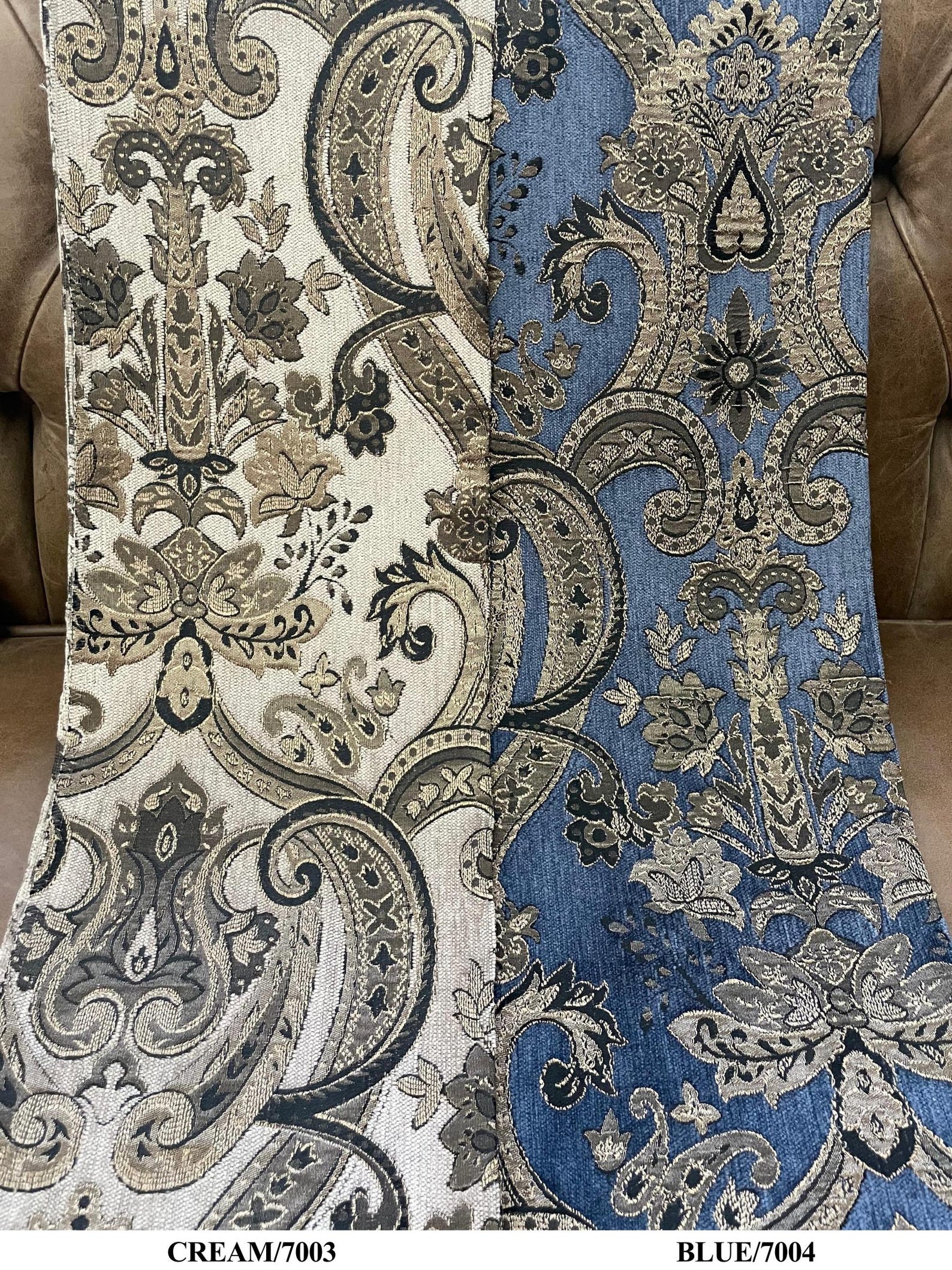 Victorian Navy Blue Damask Curtains, Custom Size Luxury Curtains for ...