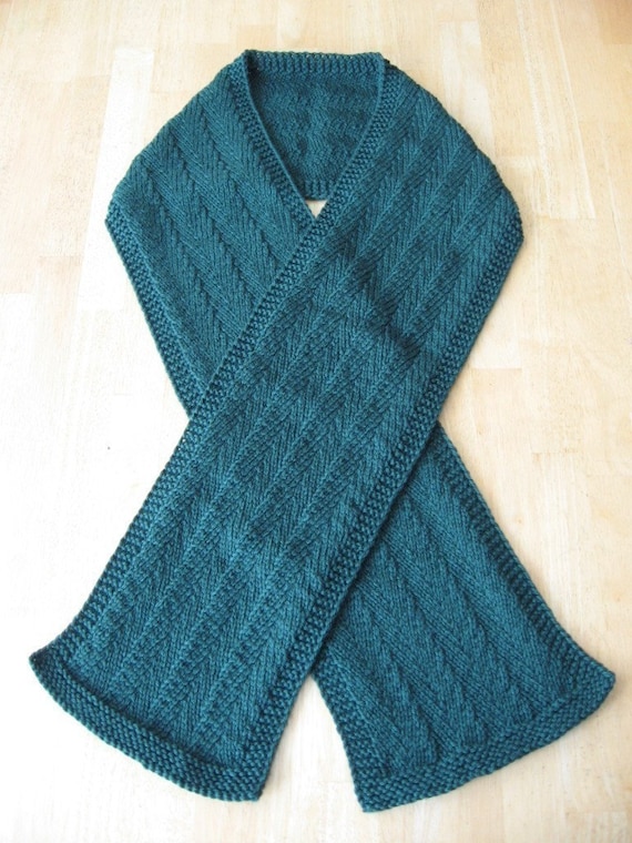 Herringbone Scarf Knitting Pattern Jojo Scarf Knitting Kit Teal–