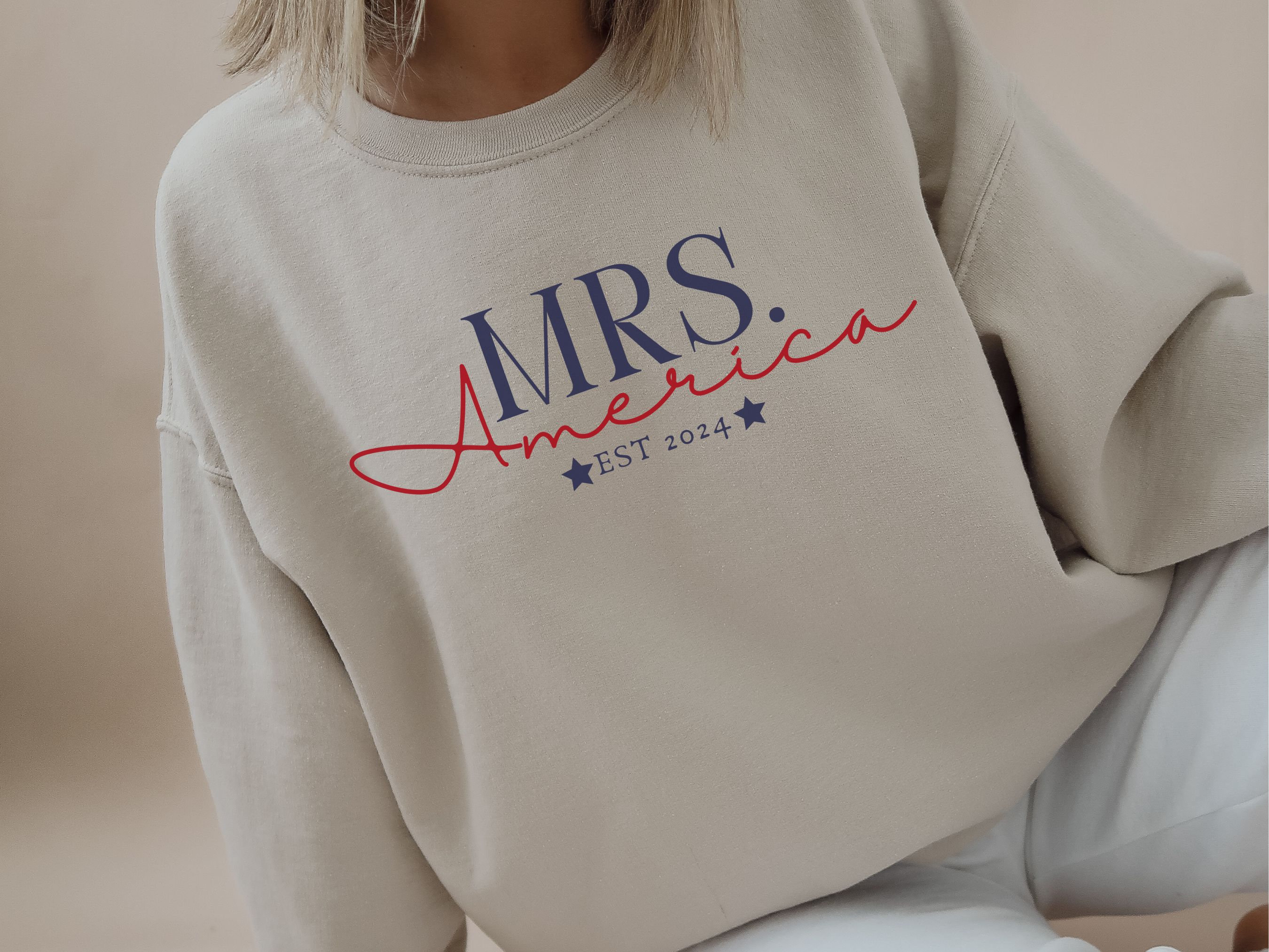 Mrs. America Bride Sweatshirt, 4th of July Bride, Newlywed Shirt, Mrs ...