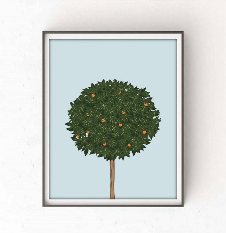 ORANGE TREE Printable Poster Orange Tree Poster Wall Art Nature Poster ...