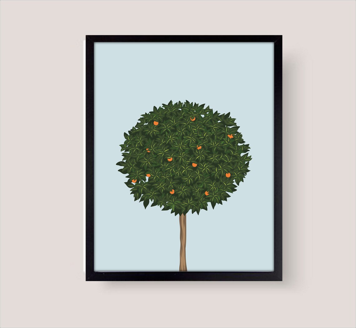 ORANGE TREE Printable Poster Orange Tree Poster Wall Art Nature Poster ...