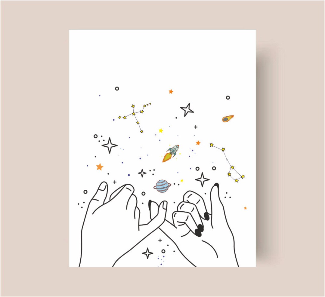 PINKY PROMISE Space Sheets, Star Laminate, PRINTABLE, Includes Various ...