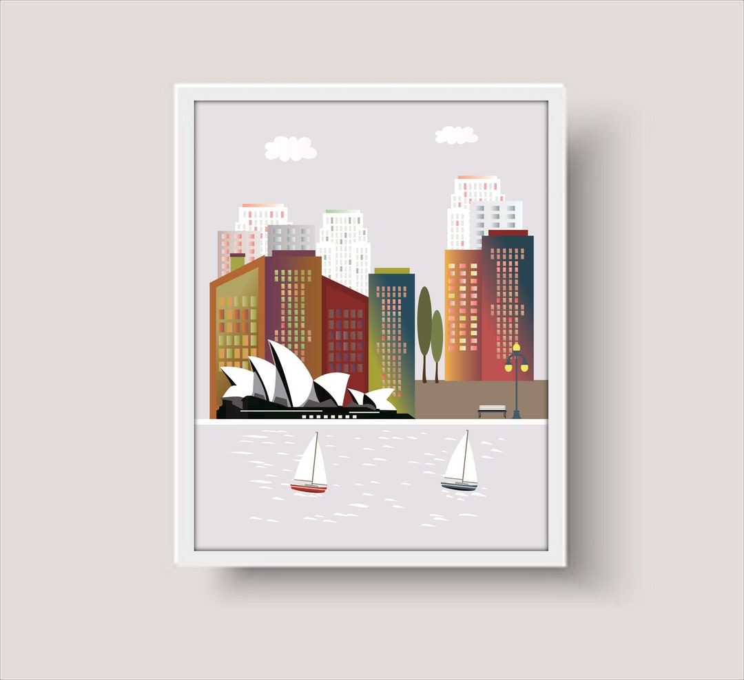 SIDNEY Printable Poster Sidney Travel Wall Art City Print - Etsy