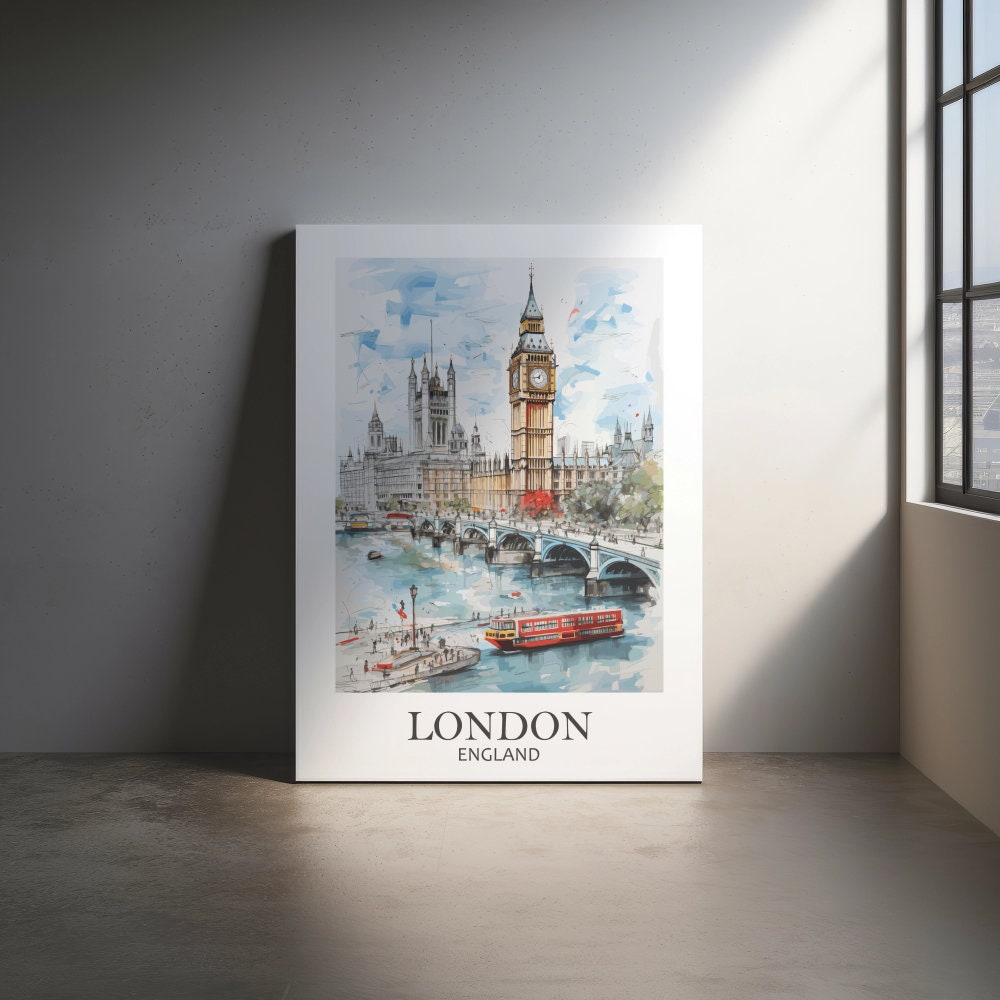 WATERCOLOR LONDON POSTER london Art Print, London Wall Art, England Art ...