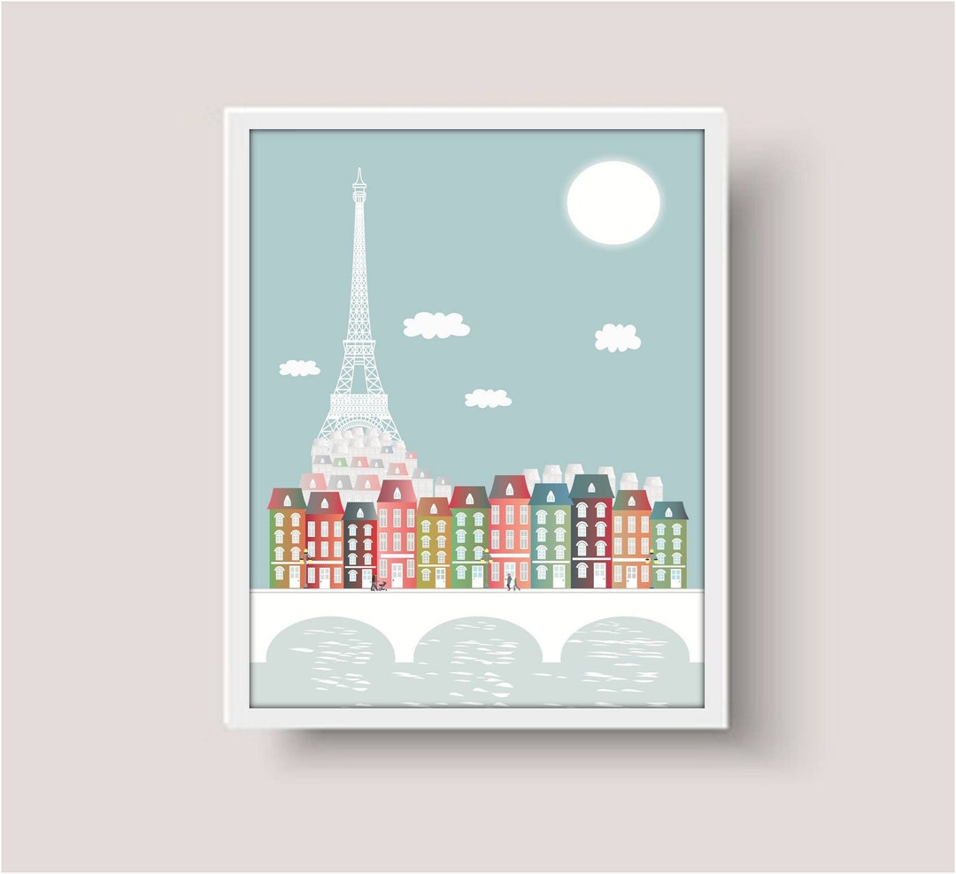 PARIS CITY Printable Poster city Print, Cityscape Paris Wall Art - Etsy