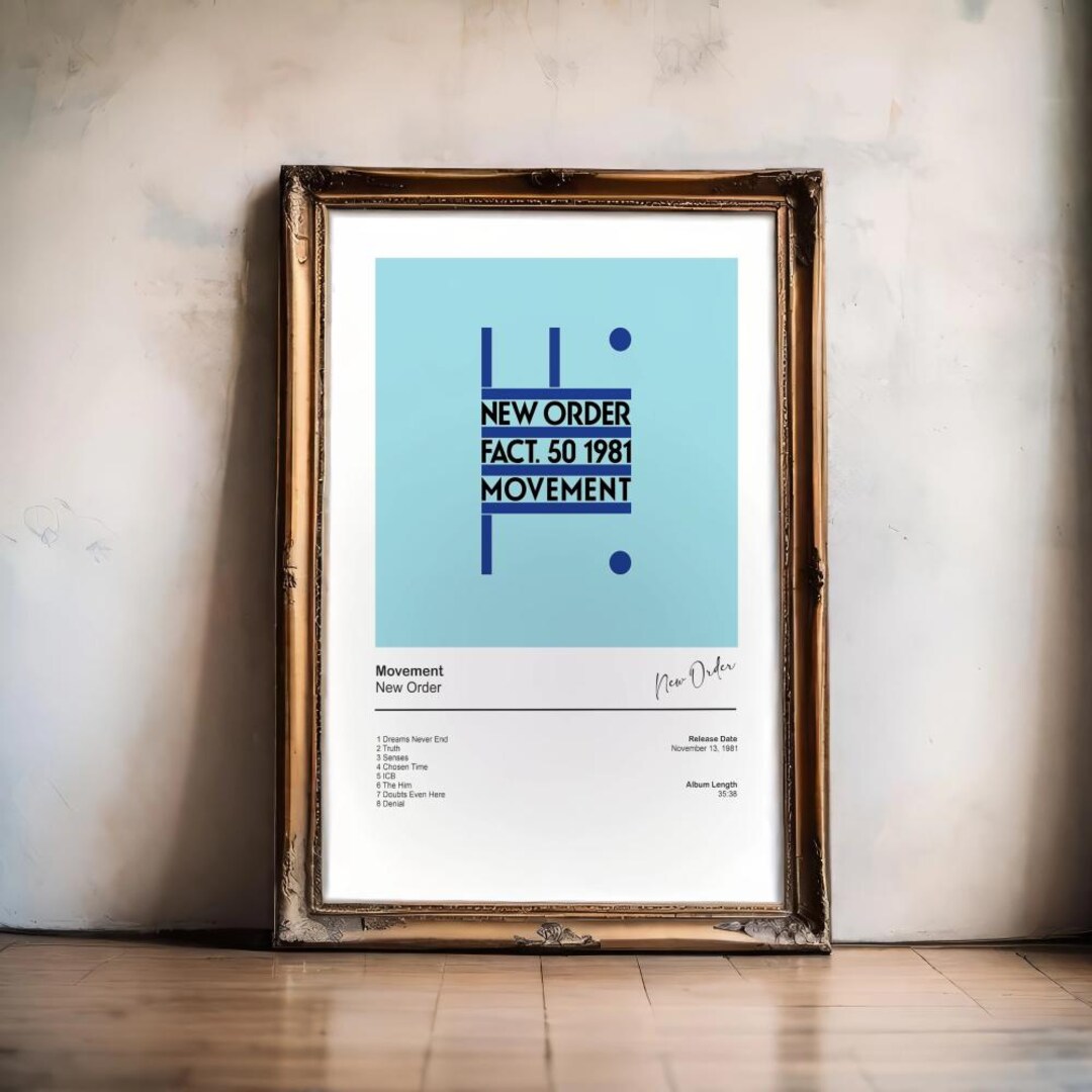 NEW ORDER MOVEMENT Printable Poster Movement Album Cover Music New ...