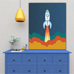 NURSERY ROCKET Rocket Poster Printable Instant Download Outer Space ...