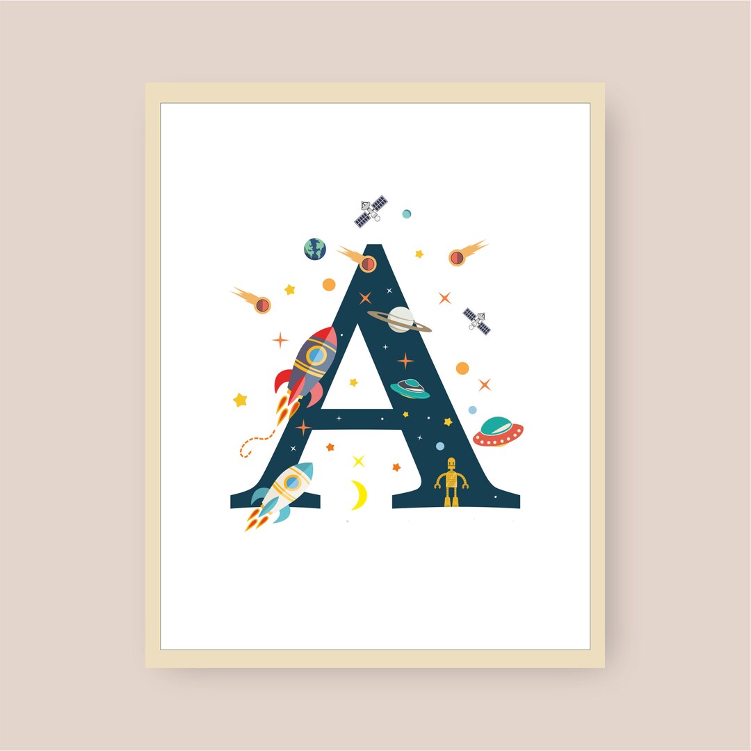 LETTER A Space Sheet Printable Includes Various Sizes - Etsy