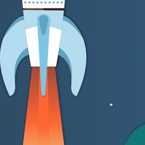 NURSERY ROCKET Rocket Poster Printable Instant Download Outer Space ...