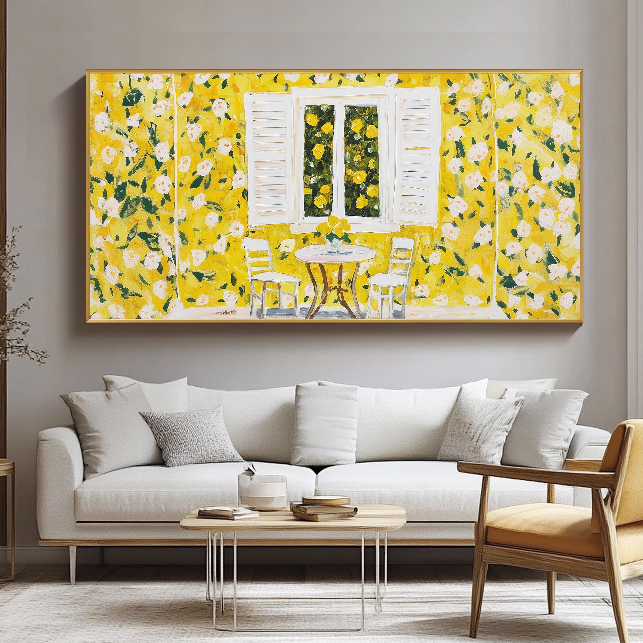 Yellow Flowers Oil Painting: Impressionism Style Floral Wall Art - Etsy