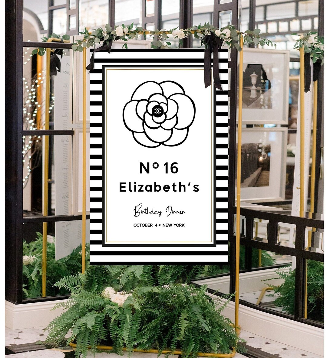 Fashion Chanel Birthday Welcome Sign, Birthday Decoration, Birthday ...