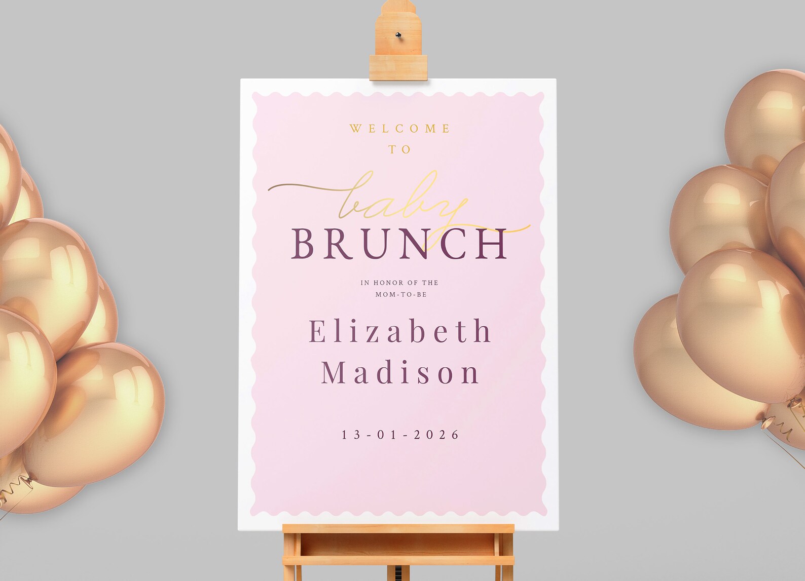 Editable Baby Shower Welcome Sign, Brunch Baby Shower Poster, Brunch ...