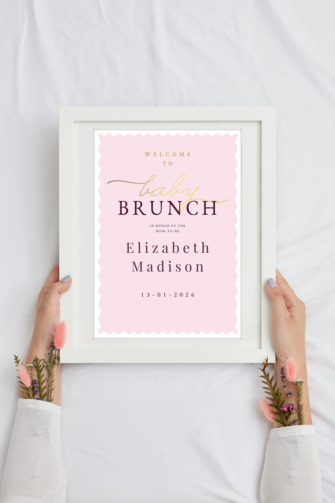 Editable Baby Shower Welcome Sign, Brunch Baby Shower Poster, Brunch ...