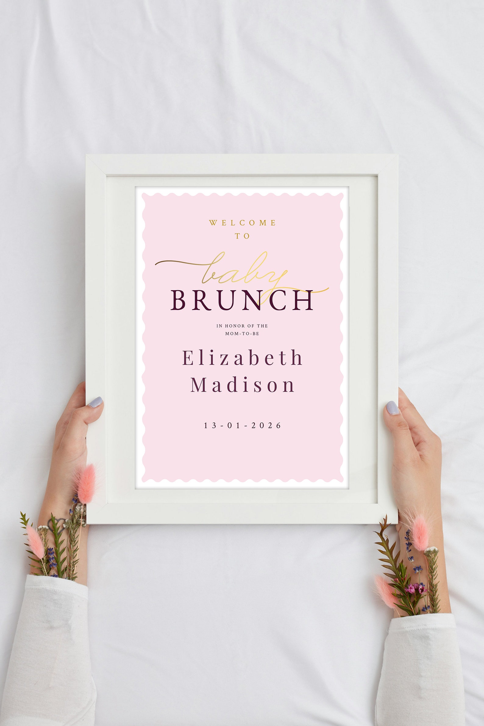 Editable Baby Shower Welcome Sign, Brunch Baby Shower Poster, Brunch ...