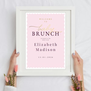 Editable Baby Shower Welcome Sign, Brunch Baby Shower Poster, Brunch ...