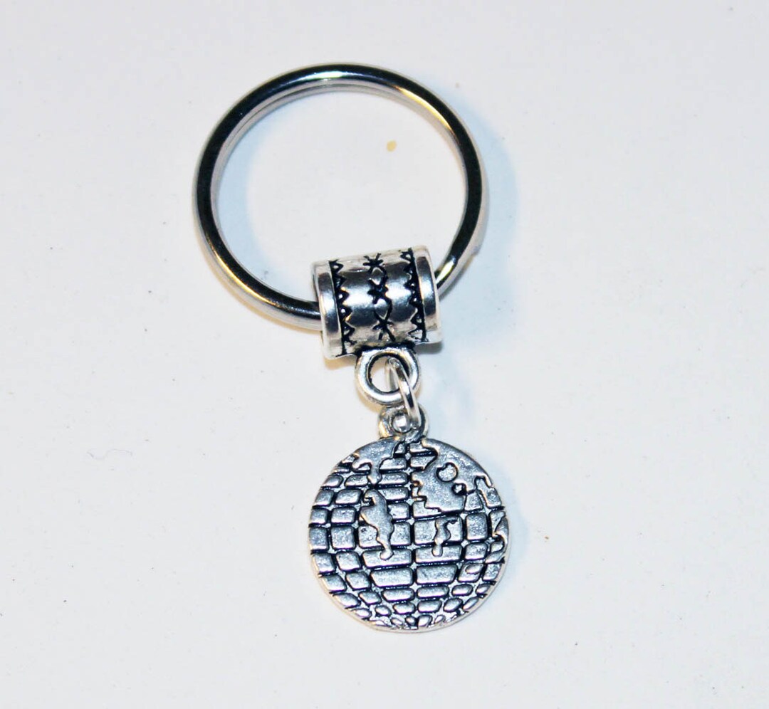 Silver Globe Key Chain Key Ring Key Holder Key Fob Kc-gen210 - Etsy