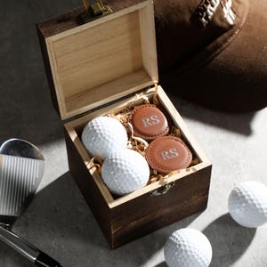 Custom Golf Gift Set With Wood Box, Personalized Golf Marker Set ...