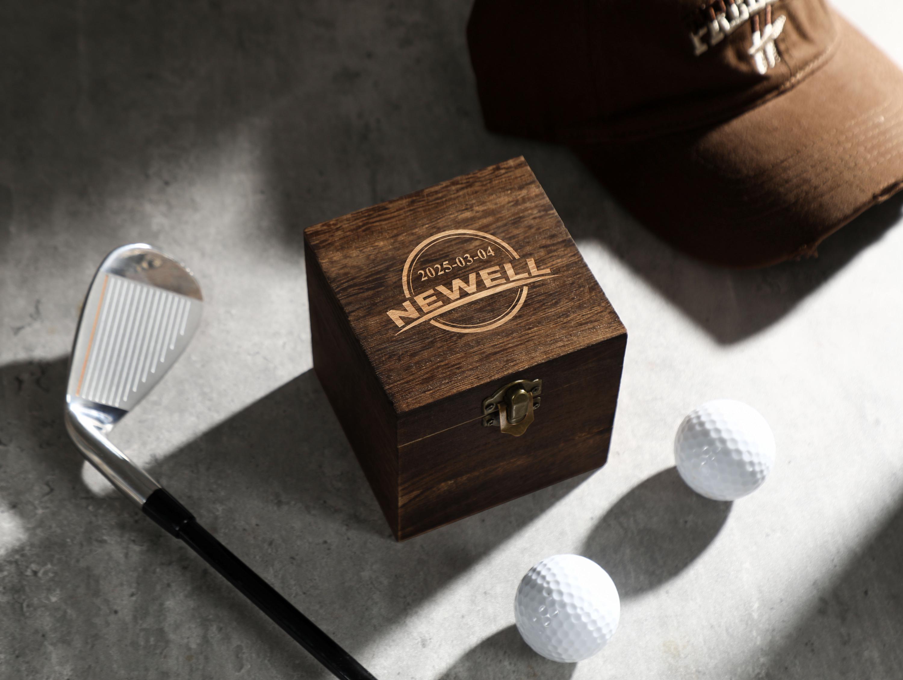 Custom Golf Gift Set With Wood Box, Personalized Golf Marker Set ...