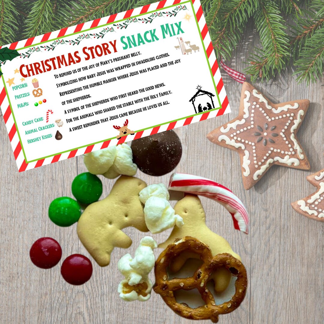 Christmas Story Printables,snack Mix,nativity Legend Tags Gifts Treats ...