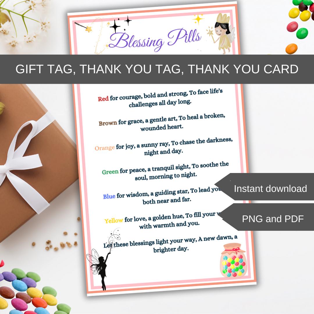 Gift Tags, M&ms Blessing Pills, Printables Tags, Gifts Treats Teacher ...