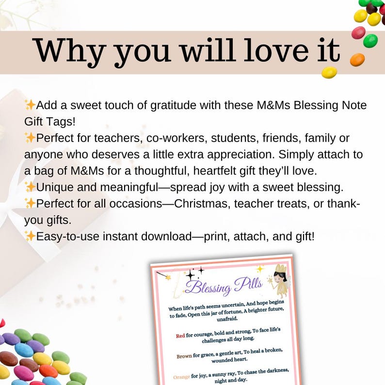 Gift Tags, M&ms Blessing Pills, Printables Tags, Gifts Treats Teacher ...