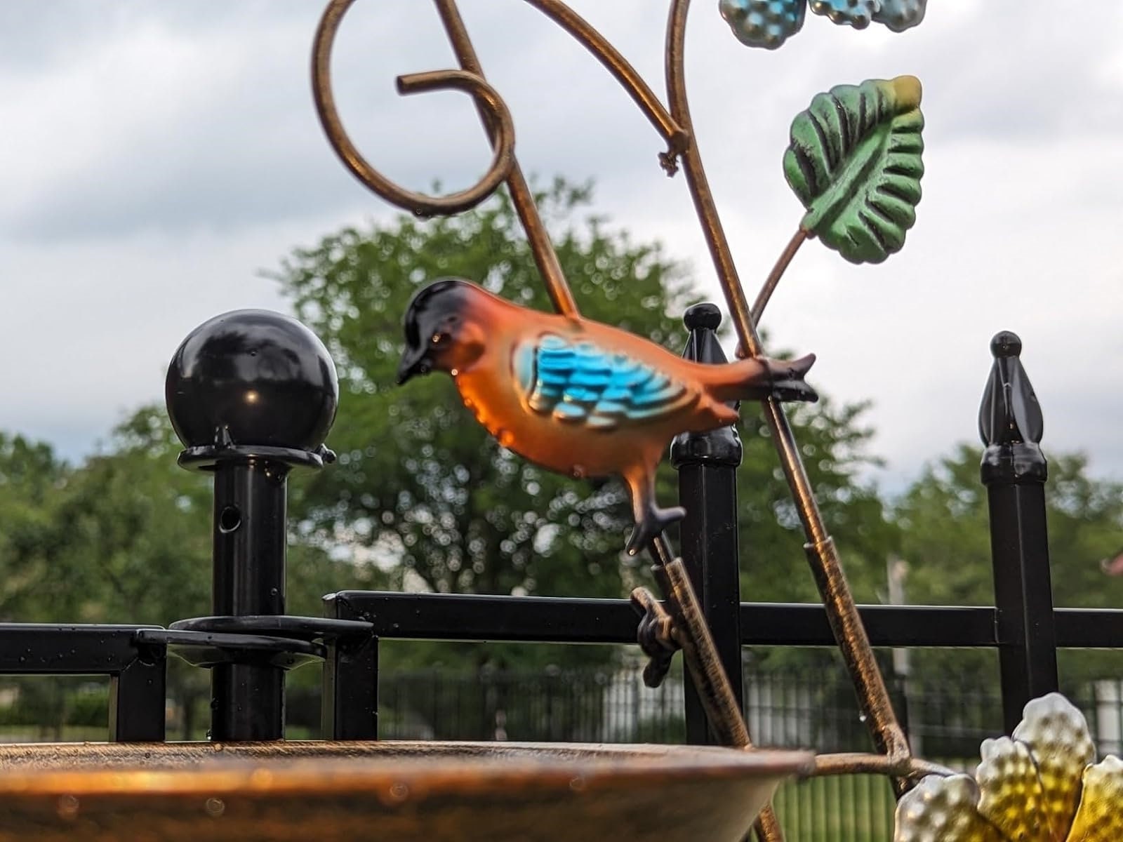 57 Inches Bird Bath Feeder With Garden Trellis Small Decorative Metal ...