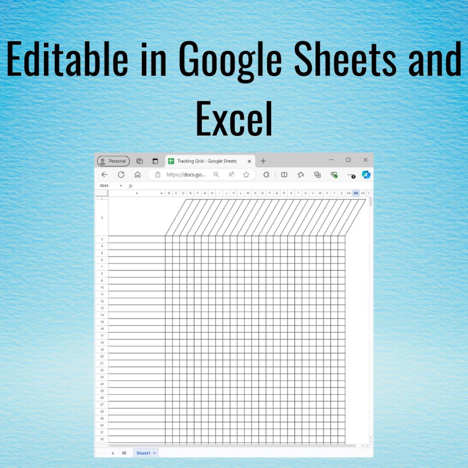 Printable Tracking Grid: Editable Check off Sheet (PDF, Excel, Google ...
