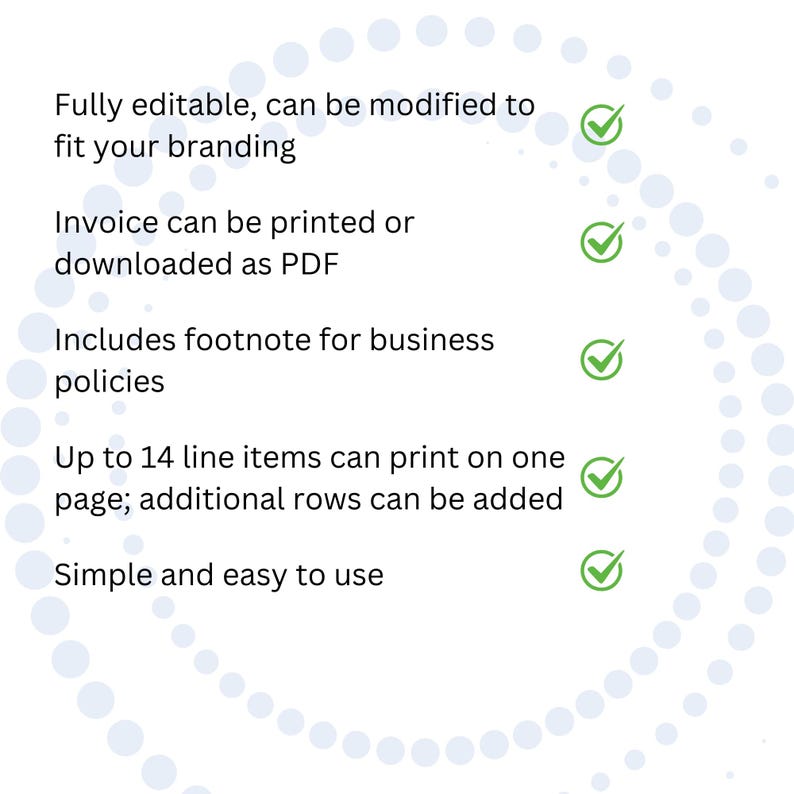 Editable Invoice Template: Printable, Clean, Simple (google Sheets) - Etsy