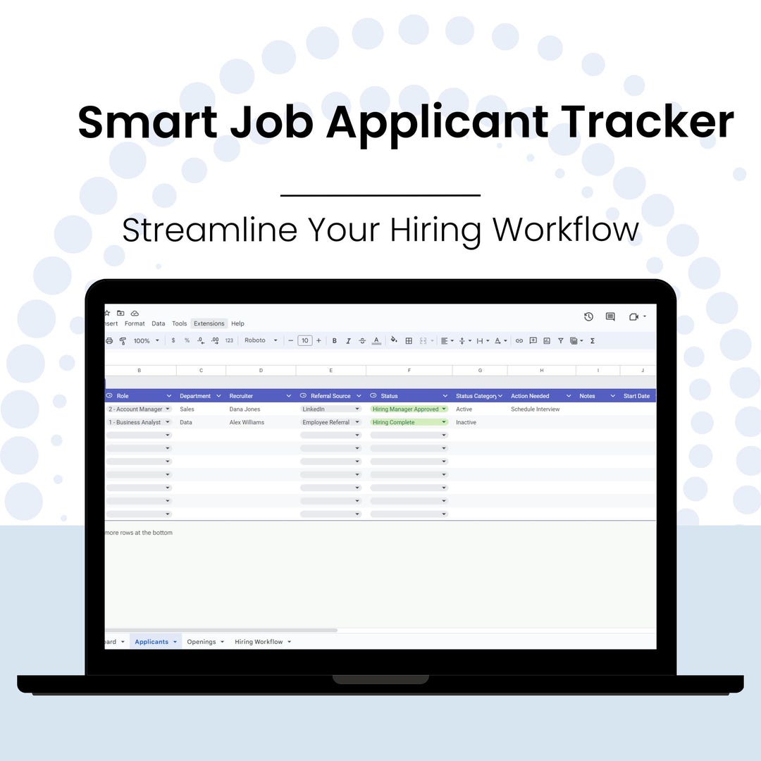 Job Applicant Tracker | Job Candidate Tracker | HR Dashboard | Editable ...