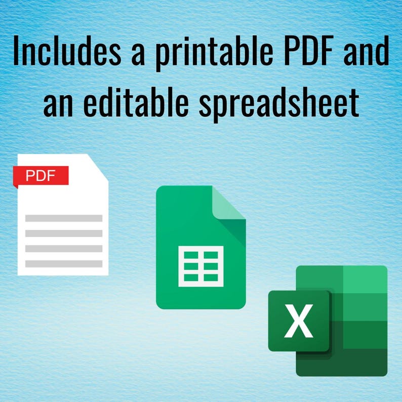 Printable Tracking Grid: Editable Check off Sheet (PDF, Excel, Google ...