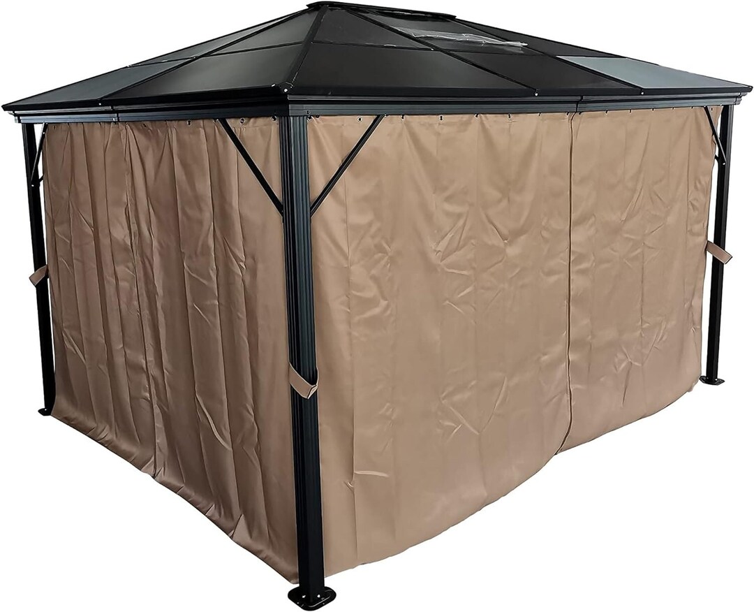 Water-resistant Gazebo Privacy Curtains: Outdoor Patio Drapes, Set of 4 ...