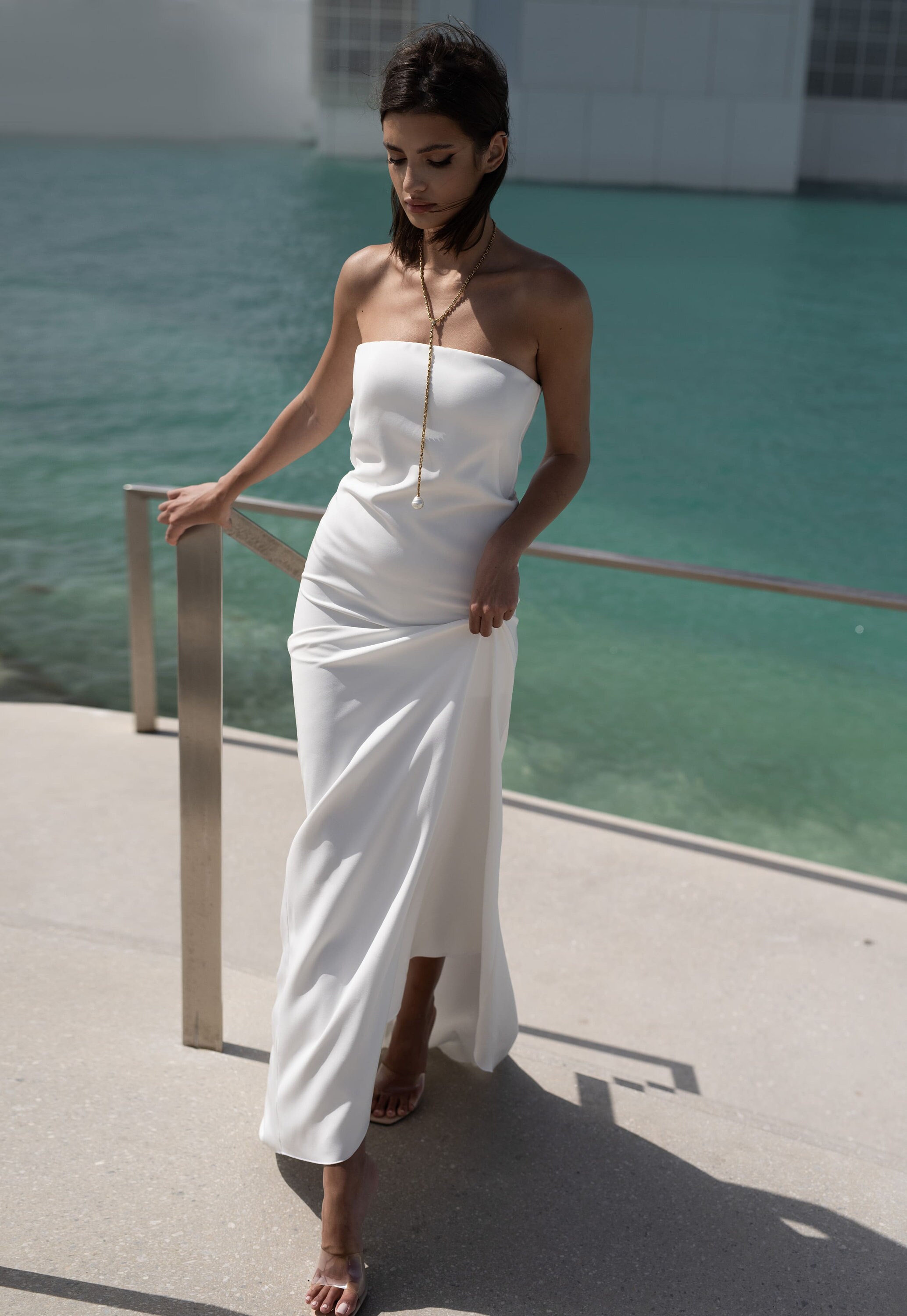 Elegant Straight Silhouette Wedding Dress With Inner Corset Lanka - Etsy