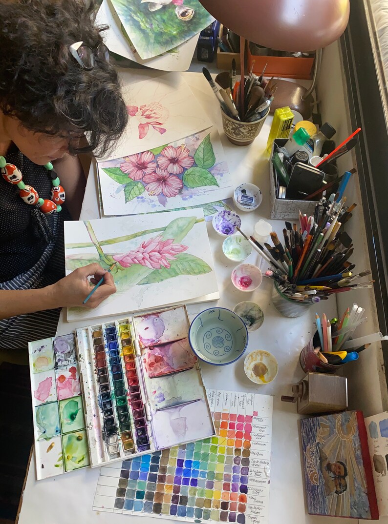 Hummingbird Watercolor- Ruby Throated Hummingbird- FINE ART PRINT From ...