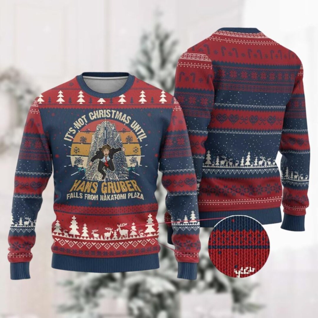 Christmas Hans Gruber Ugly Sweater, Nakatomi Plaza Xmas Sweater ...