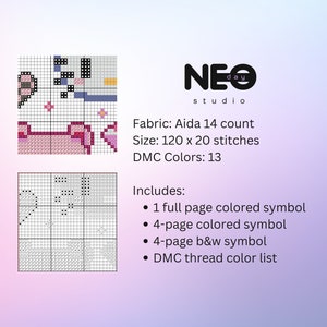 Y2K Pastel Goth Cross Stitch Pattern Keeper PDF Downloadable Scenecore ...