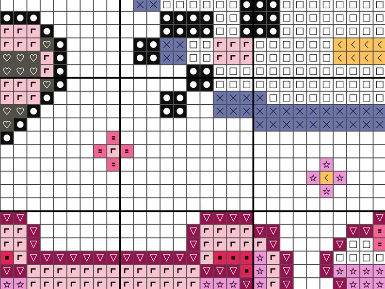 Y2K Pastel Goth Cross Stitch Pattern Keeper PDF Downloadable Scenecore ...