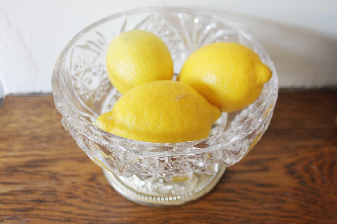Vintage Mayell Queen Anne Ep on Zinc Footed Crystal Cut Glass Bowl Made ...