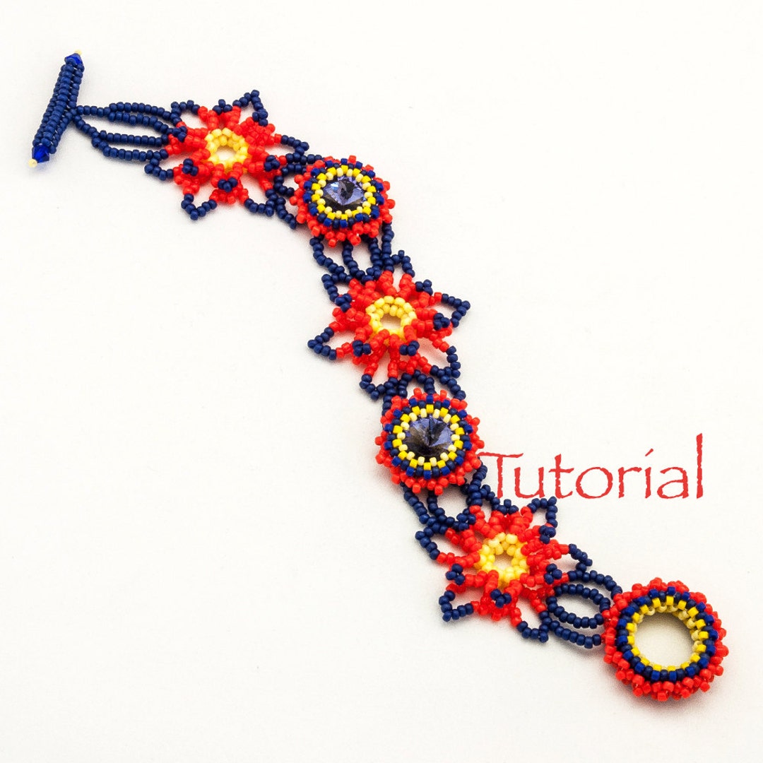 Beadweaving Pattern Firecracker Bracelet Tutorial Digital Download - Etsy