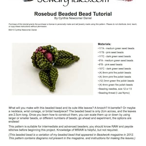 Beaded Bead Tutorial Rosebud Digital Download (includes Leaves) - Etsy