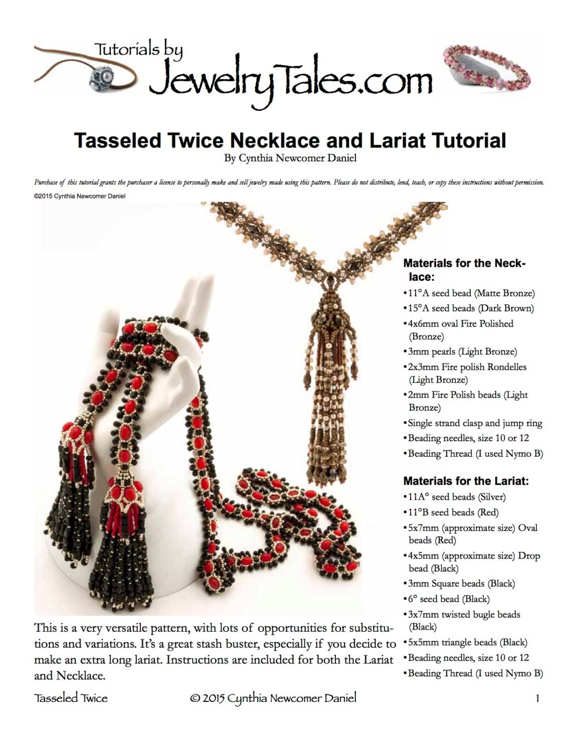 Seed Bead Tutorial Tasseled Twice Lariat And Necklace Etsy
