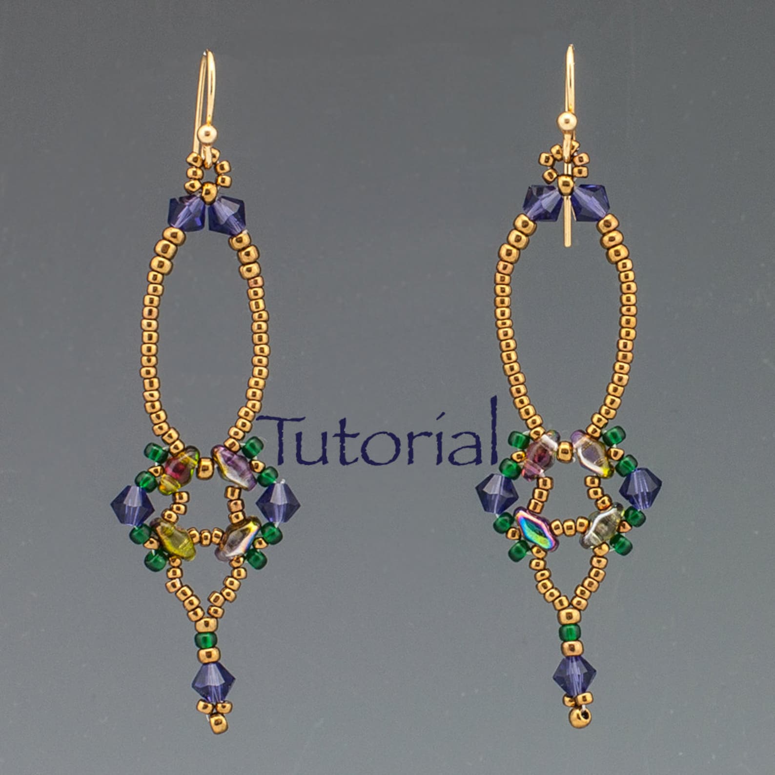Superduo Beadwoven Earrings Tutorial Erte Digital Download - Etsy