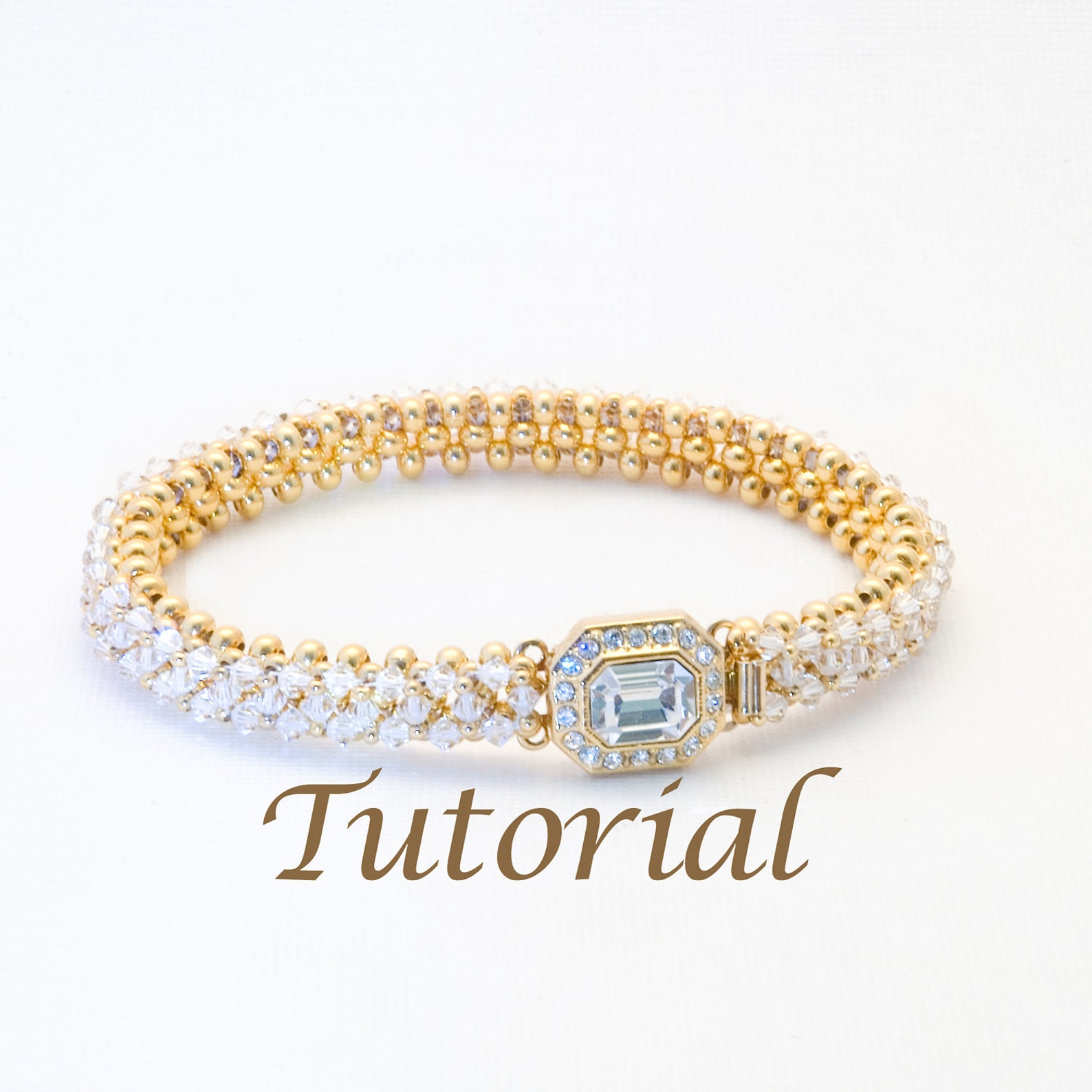 Gold Metal Seed Bead and Crystal Bracelet Pattern Best Friend Digital ...