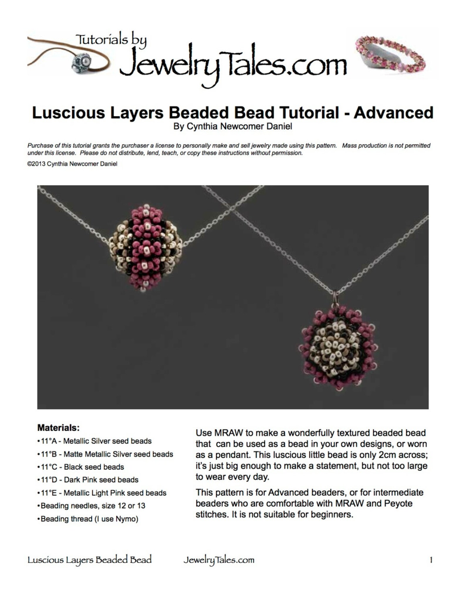 Beaded Bead Tutorial Luscious Layers Digital Download - Etsy